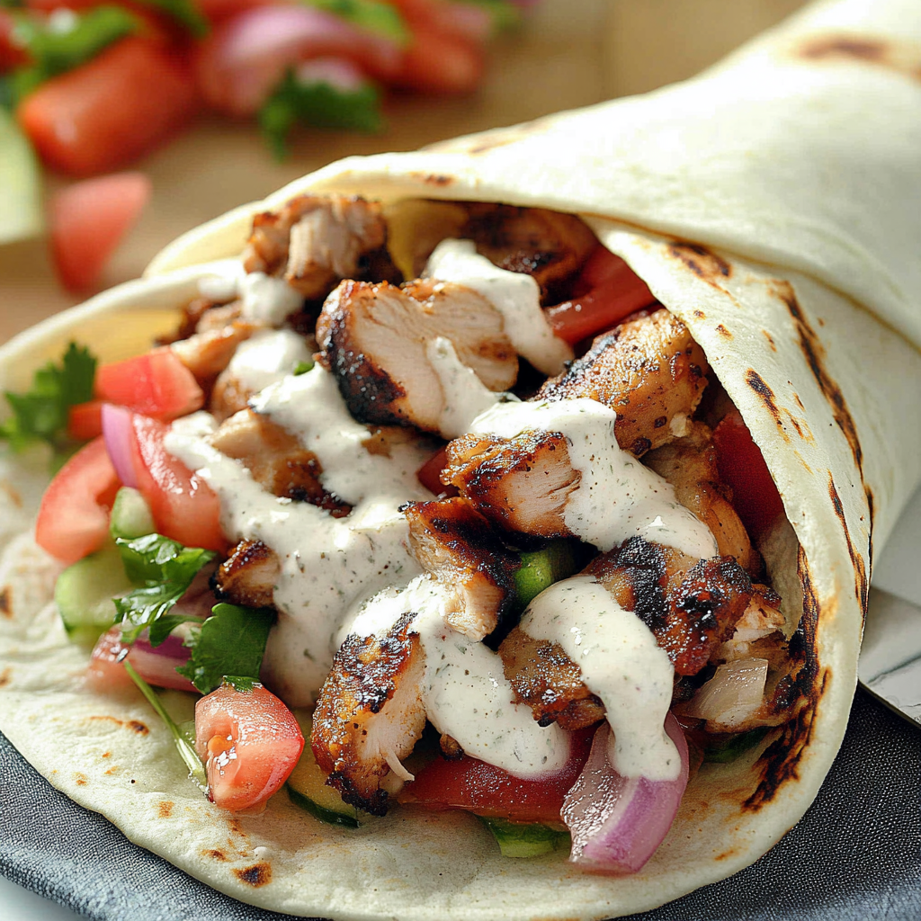 Chicken Shawarma with Creamy Garlic Sauce