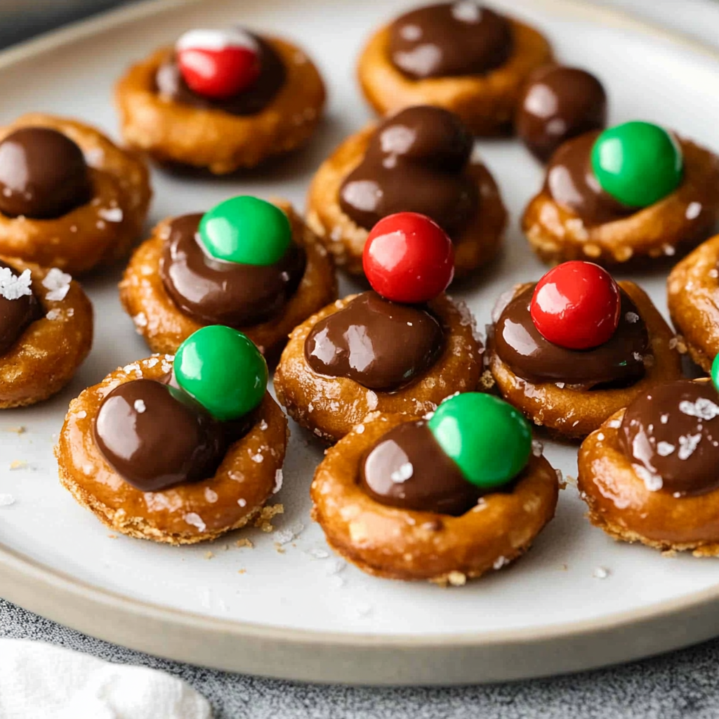 Festive Rolo Pretzel Bites