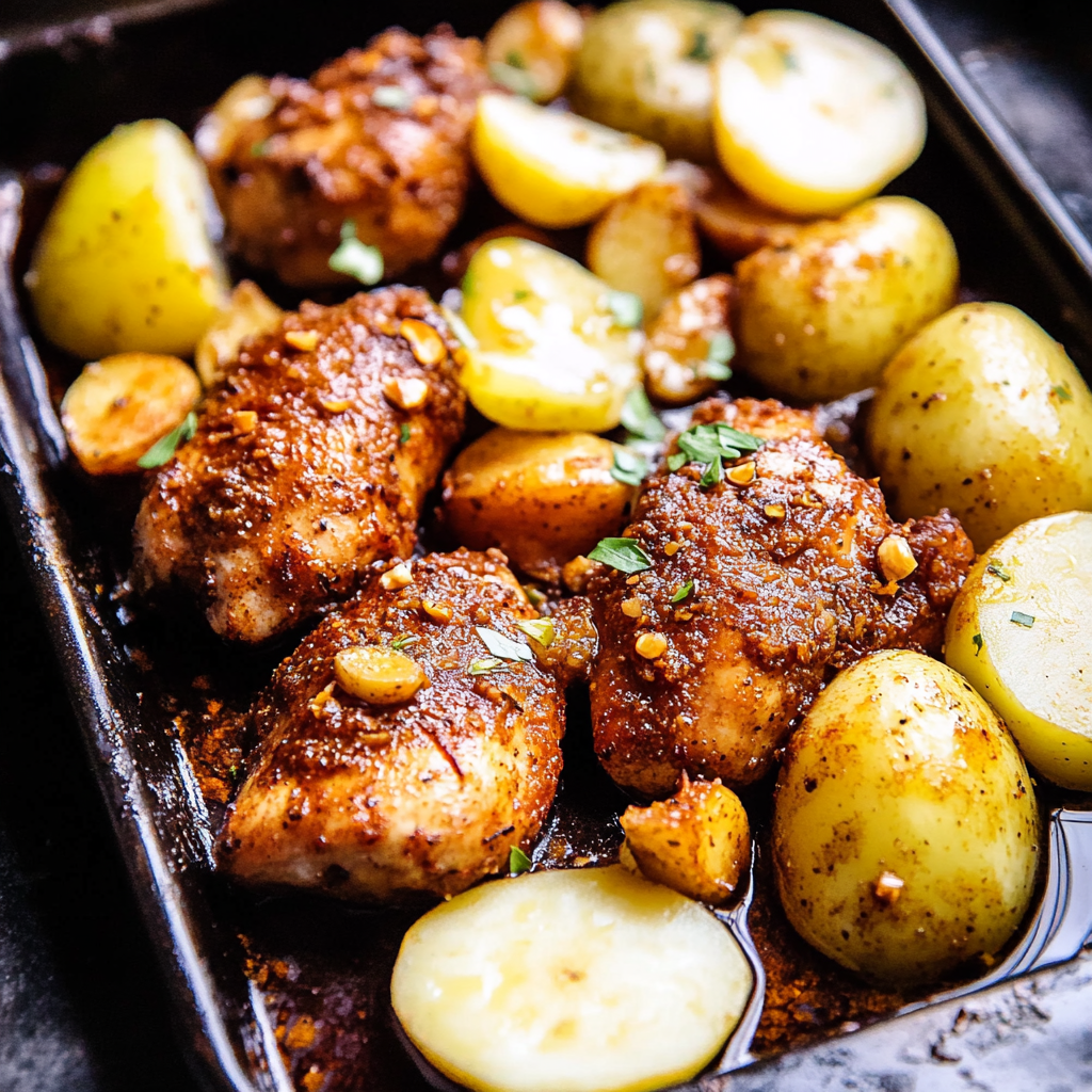 Sheet Pan Lemon Balsamic Chicken and Potatoes