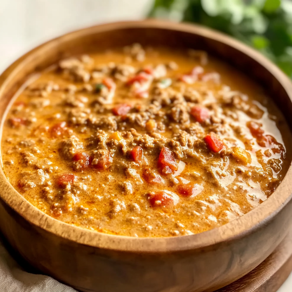 Crockpot Rotel Dip with Ground Beef