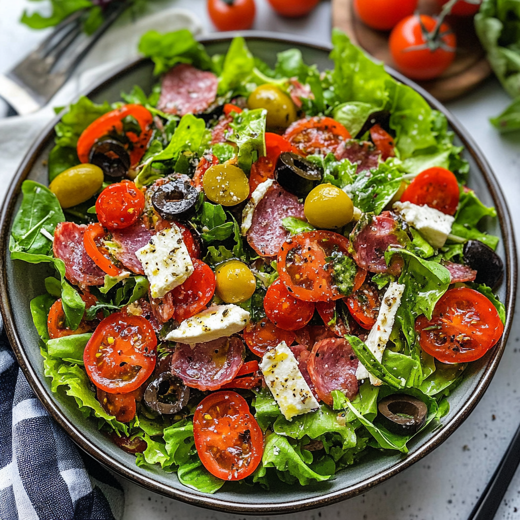 Loaded Italian Salad with Red Wine Vinaigrette