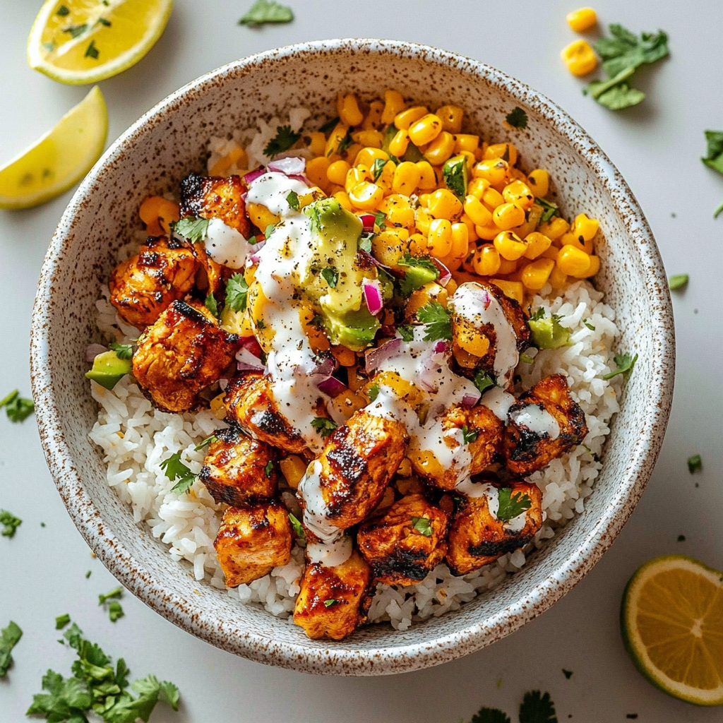 Street Corn Chicken Rice Bowl